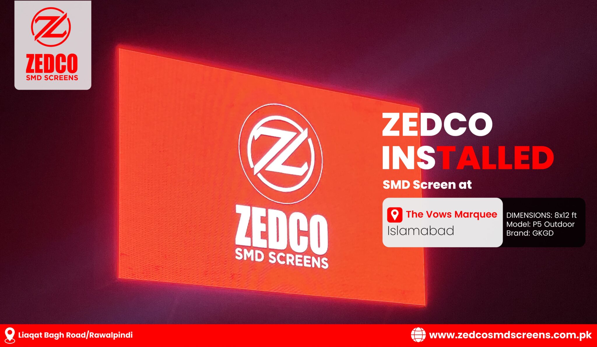 Our SMD Screen Projects in Pakistan - Zedco SMD Screens